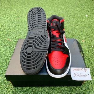 Jordan | Shoes | Nike Air Jordan Mid Black Fire Red Shoes | Poshmark